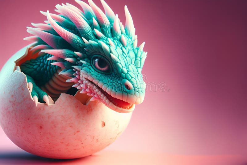Dragon Hatching from Eggshell. Stock Image - Image of small, closeup ...