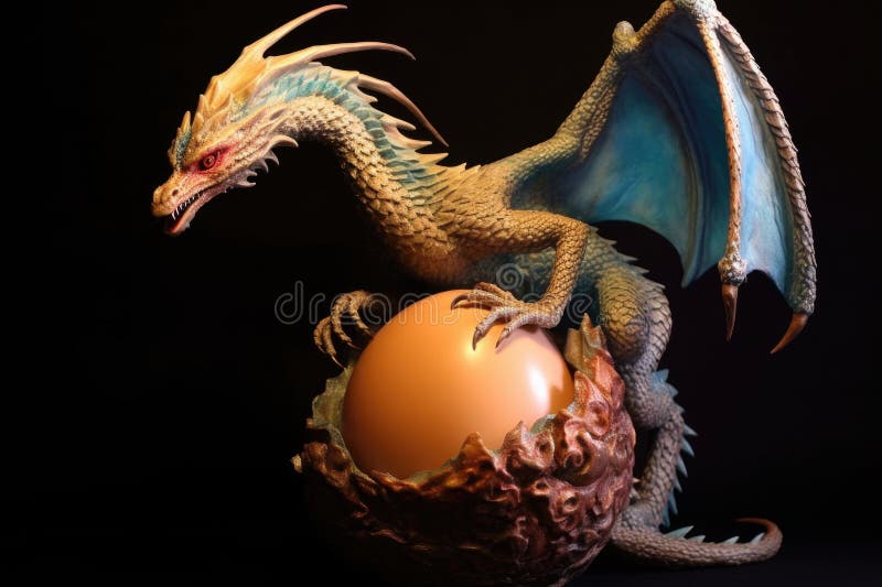 Dragon Hatching from a Glowing Egg Stock Image - Image of creature ...