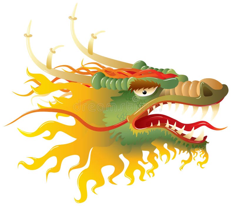 Dragon head color stock vector. Illustration of dragon - 4457052