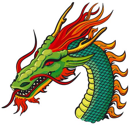 Dragon head color stock vector. Illustration of dragon - 4457052