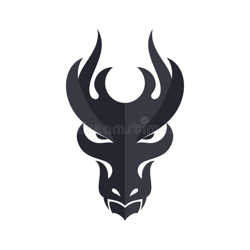 Dragon Head Icon stock vector. Illustration of emblem - 131018525