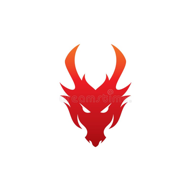 Dragon Head Illustration with Gradient Color, Dragon Logo Vector Icon ...