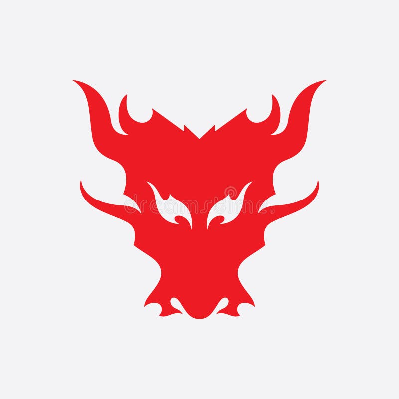 Dragon Head Illustration with Gradient Color, Dragon Logo Vector Icon ...