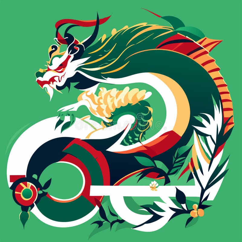 Dragon Head on a Motorcycle. Vector Illustration of a Stylized Dragon ...