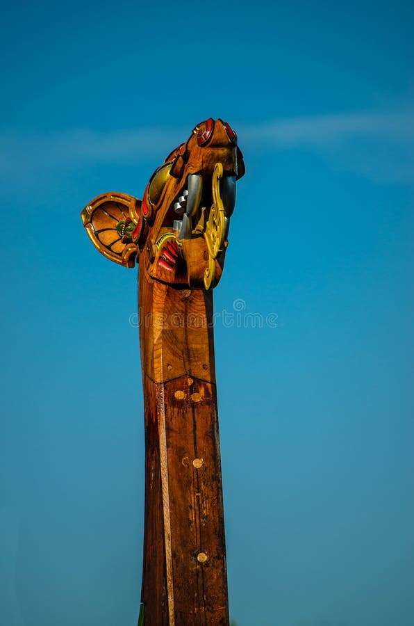 Dragon Head on a Replica Viking Ship Stock Photo - Image of head, wood ...