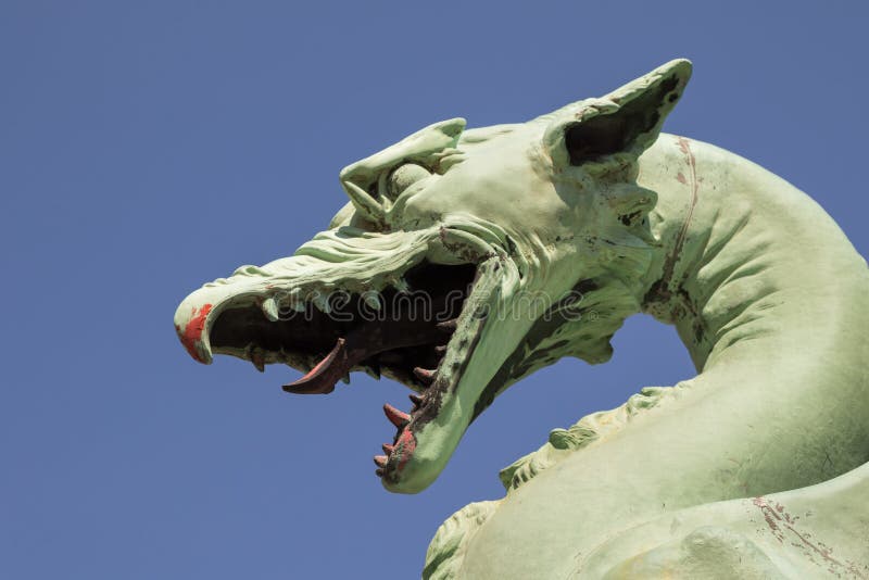 Dragon head stock image. Image of sculpture, legend, evil - 56553323