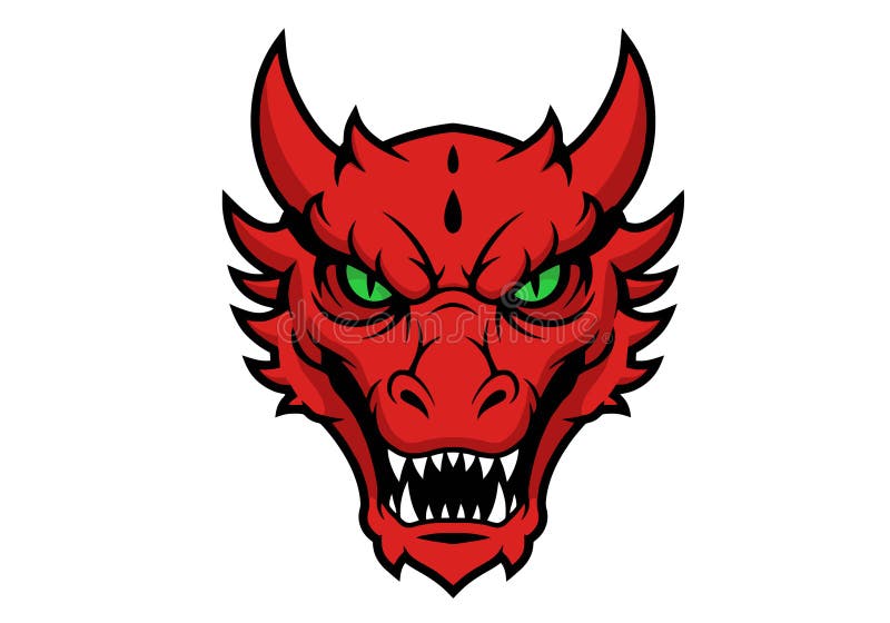 Dragon Head Simple Clip Art. Stock Illustration - Illustration of ...