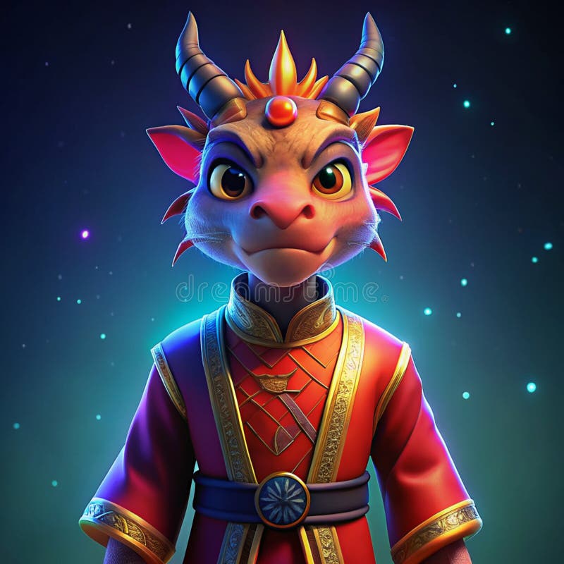 Dragon Head in the Starry Sky. 3d Rendering Illustration Stock ...