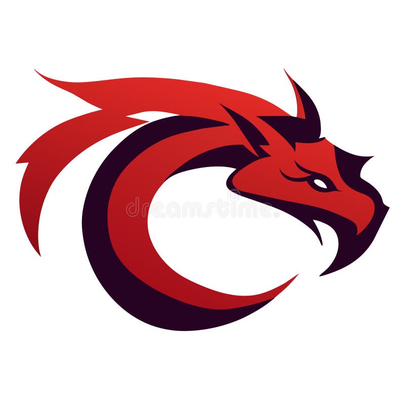 Dragon Head Vector Illustration on White Background. Design Element for ...