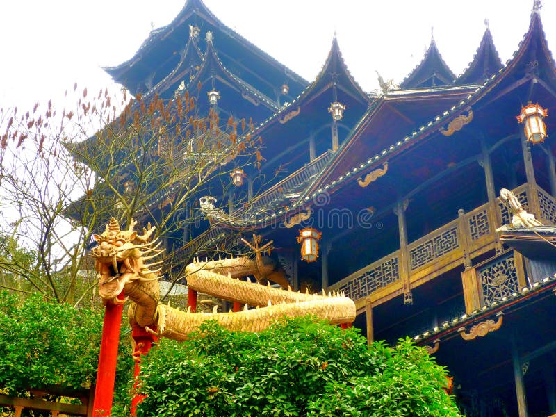 Dragon and Historic Building Stock Image - Image of chinese, historic ...