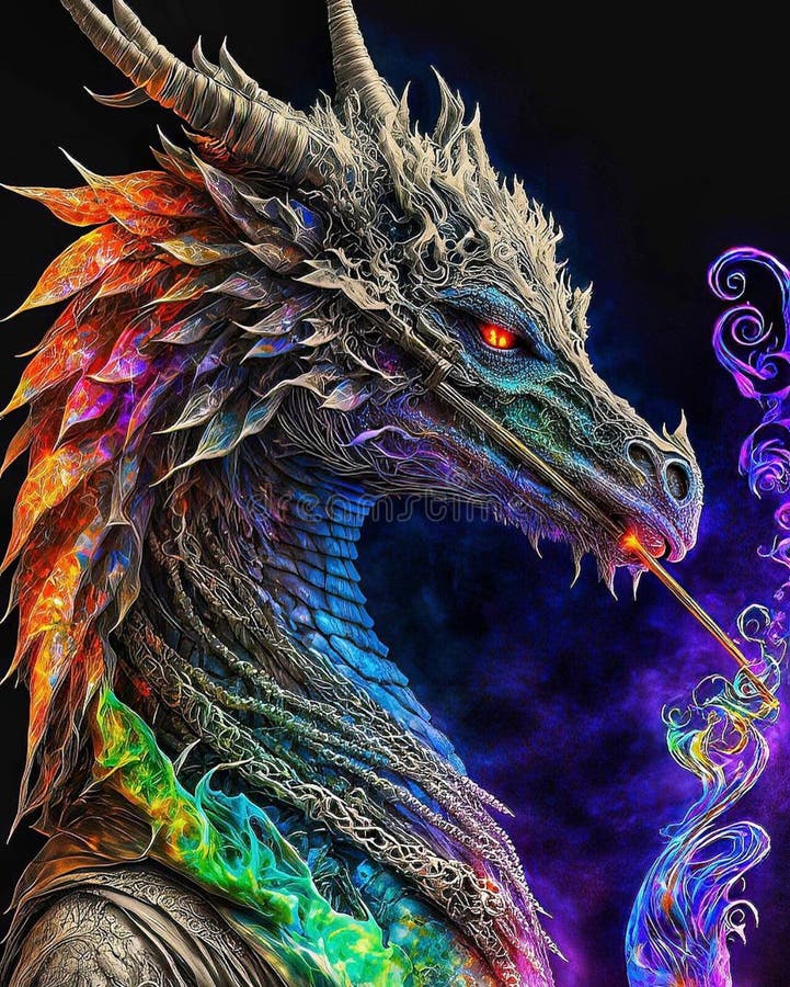 A Dragon Body Human Armor and Colour Full Stock Illustration ...