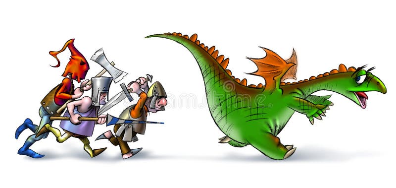 Dragon_hunters stock illustration. Illustration of cowardly - 17556558