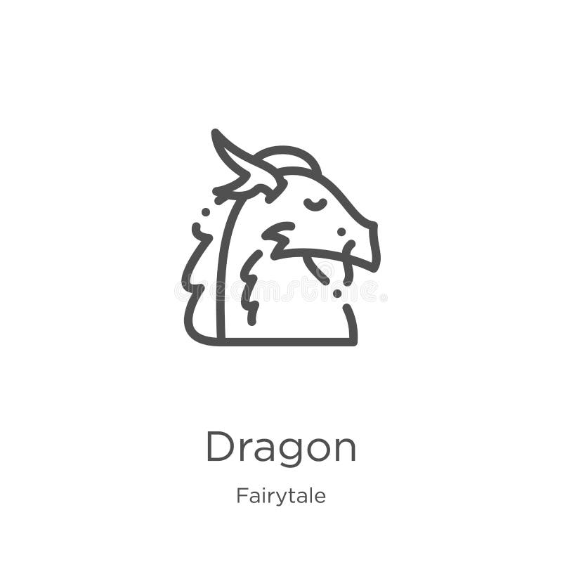 Dragon Icon Vector from Fairytale Collection. Thin Line Dragon Outline ...