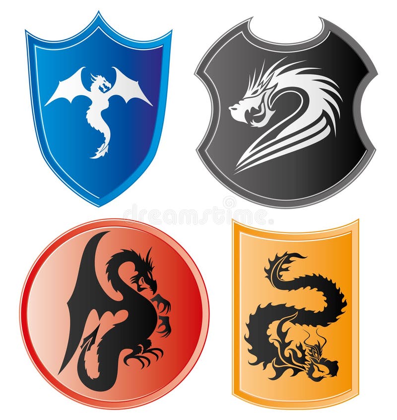 Medieval Flag with Dragon Emblem Stock Vector - Illustration of flag ...