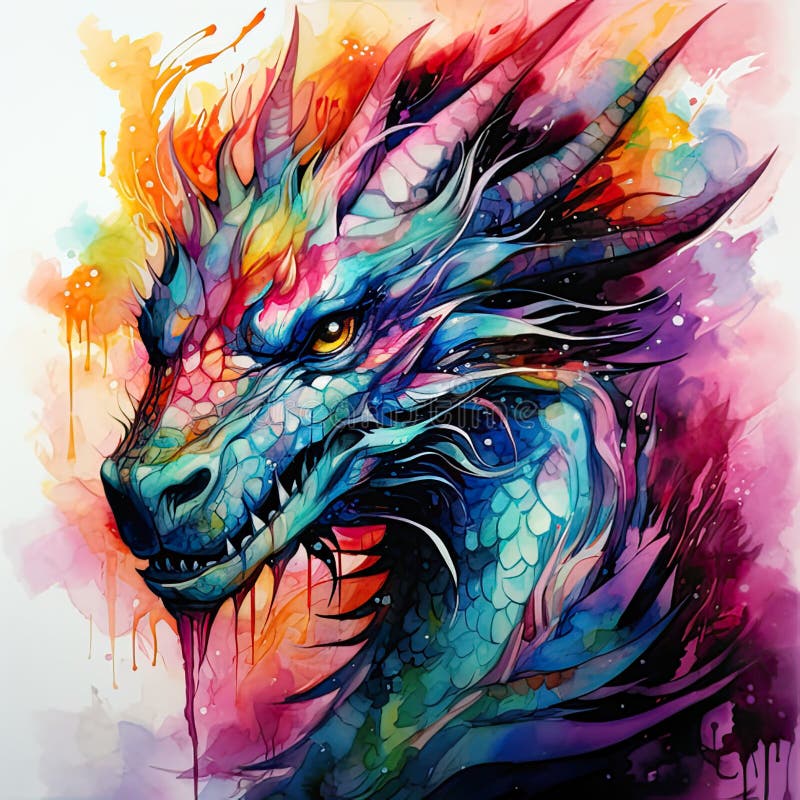 Dragon Illustration Bright Colorful Artwork Stock Illustration ...