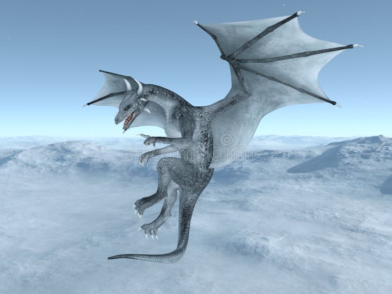 Red Dragon Attacking from a Sunset Sky Stock Illustration ...