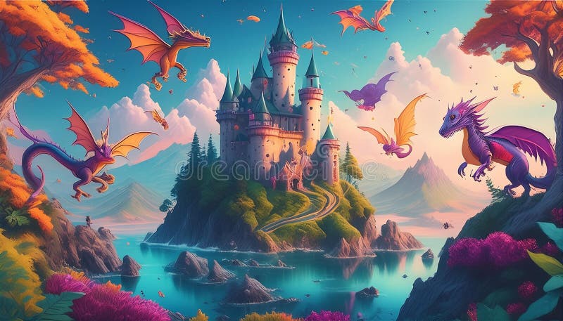 Dragon Keep: Guardians of the Castle Stock Illustration - Illustration ...