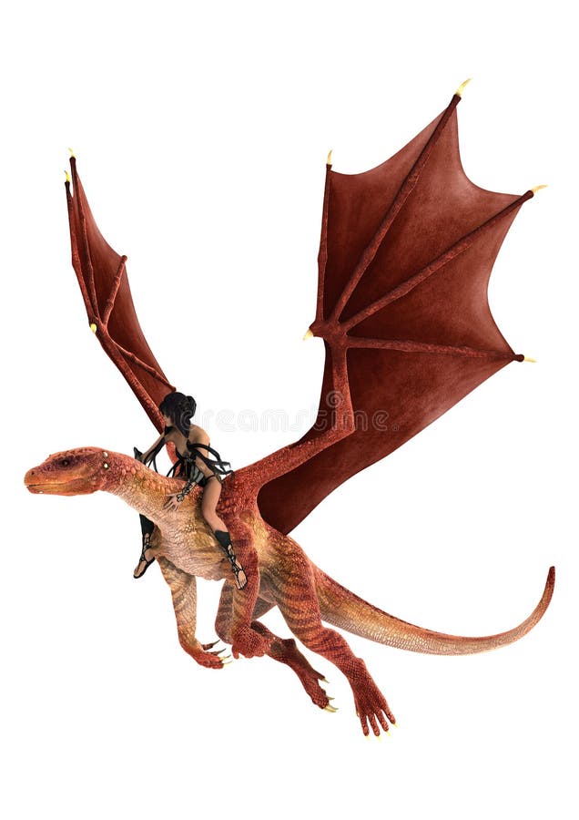 Lady and Dragon stock illustration. Illustration of long - 50297387