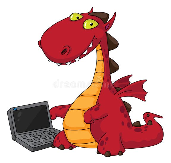 Dragon and laptop stock vector. Illustration of dragon - 20376630