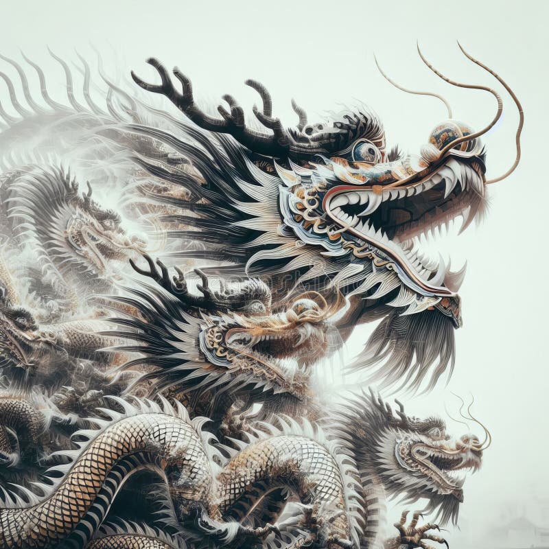 Dragon Layers Multiple Exposures of a Dragon Dance with the Drag Stock ...