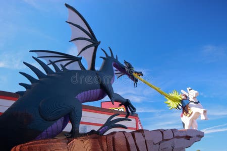 Dragon at Lego Zone of Downtown Disney Editorial Stock Image - Image of ...