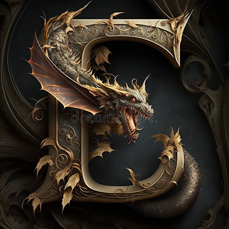 Dragon Letter S (Generative AI) Stock Illustration - Illustration of ...