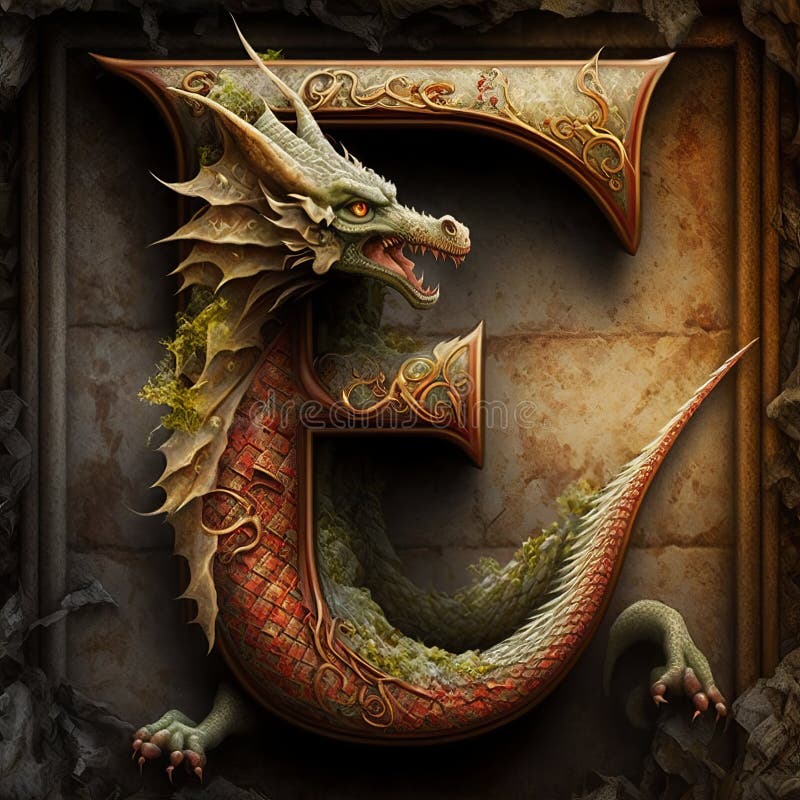 Dragon Letter S (Generative AI) Stock Illustration - Illustration of ...