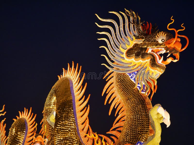 Dragon stock photo. Image of dragon, light, night, elegant - 140640004
