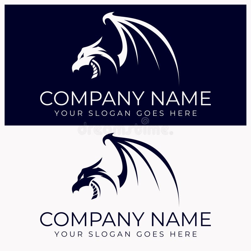 Dragon Logo Art Fine Modern Stock Vector - Illustration of symbol ...