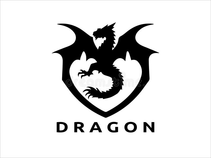 Dragon Logo Design Icon Symbol Vector Template. Stock Vector ...