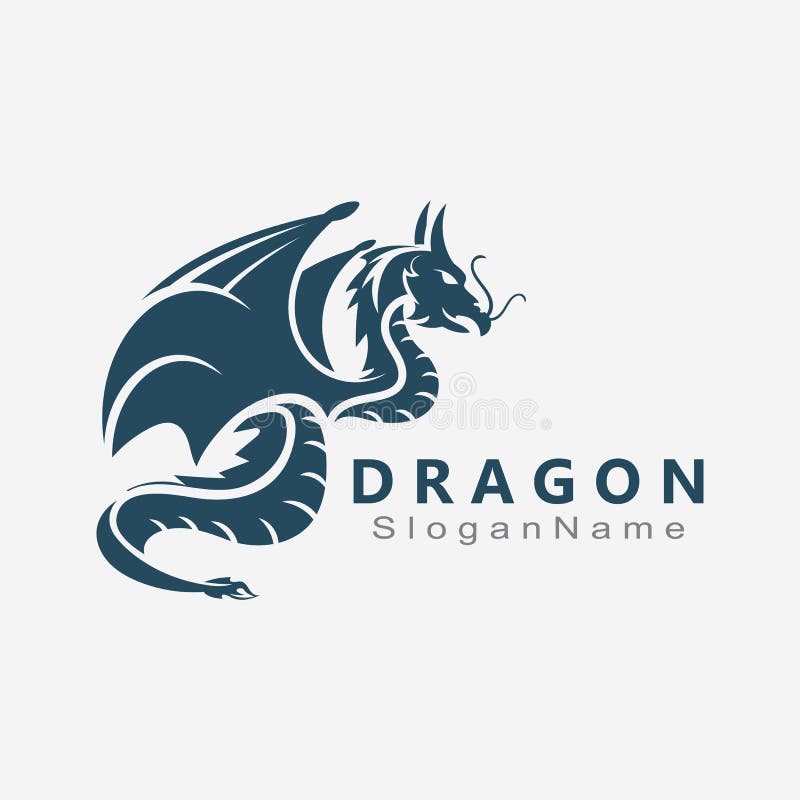 Dragon Logo Design Minimalist Unique Vector Template Stock Illustration ...