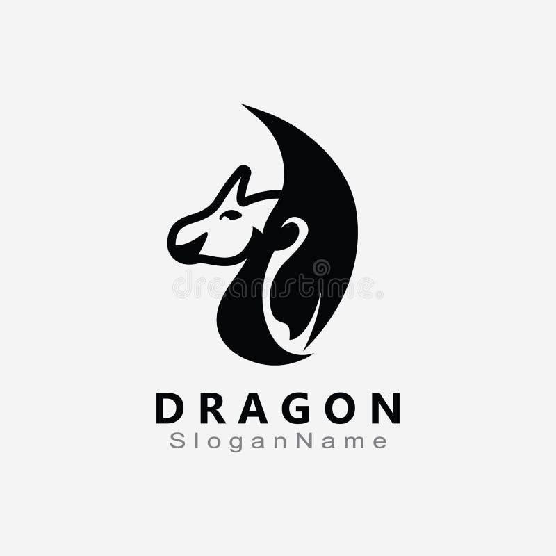 Dragon Logo Design Minimalist Unique Vector Template Stock Illustration ...