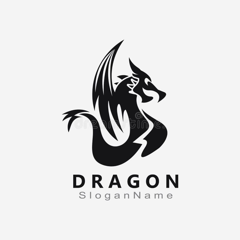 Dragon Logo Design Minimalist Unique Vector Template Stock Illustration ...