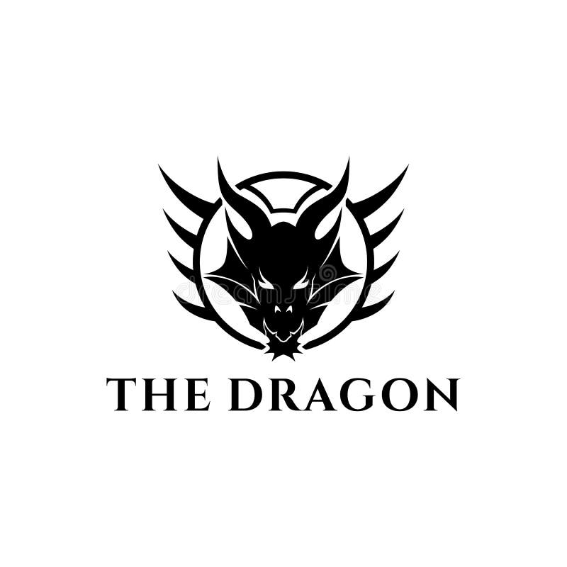 Dragon Logo. Dragon Face Logo Design Silhouette Illustration Stock ...