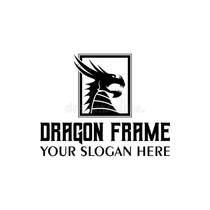 Dragon Logo. Dragon Frame Logo Design Silhouette Illustration Stock ...