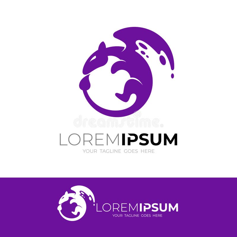 Dragon Logo, Mythical Animal Icon, Flat Logos Stock Vector ...