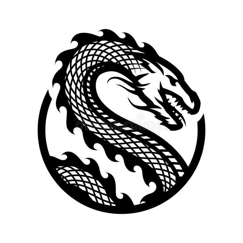 Round Dragon Logo. Two Options. Stock Vector - Illustration of logotype ...