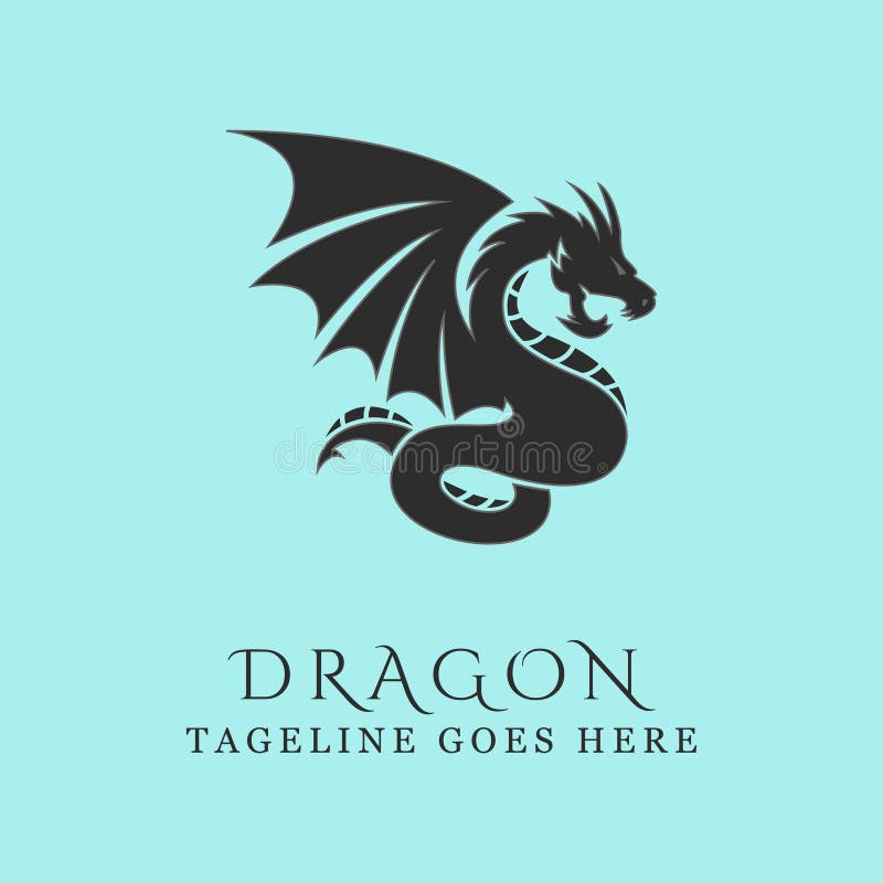 Dragon Logo Silhouette Symbol Design Vector Art Stock Vector ...