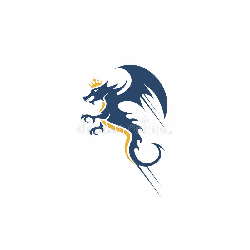Dragon Logo Simple Design stock vector. Illustration of character ...