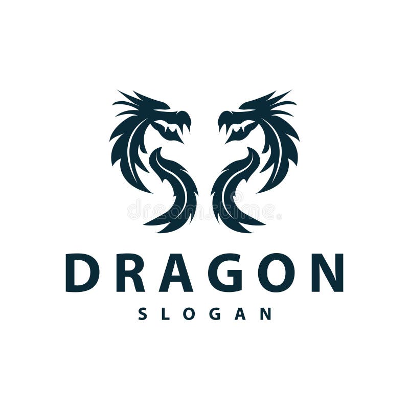 Dragon Logo Simple Design Animal Legend Dragon Silhouette Illustration ...