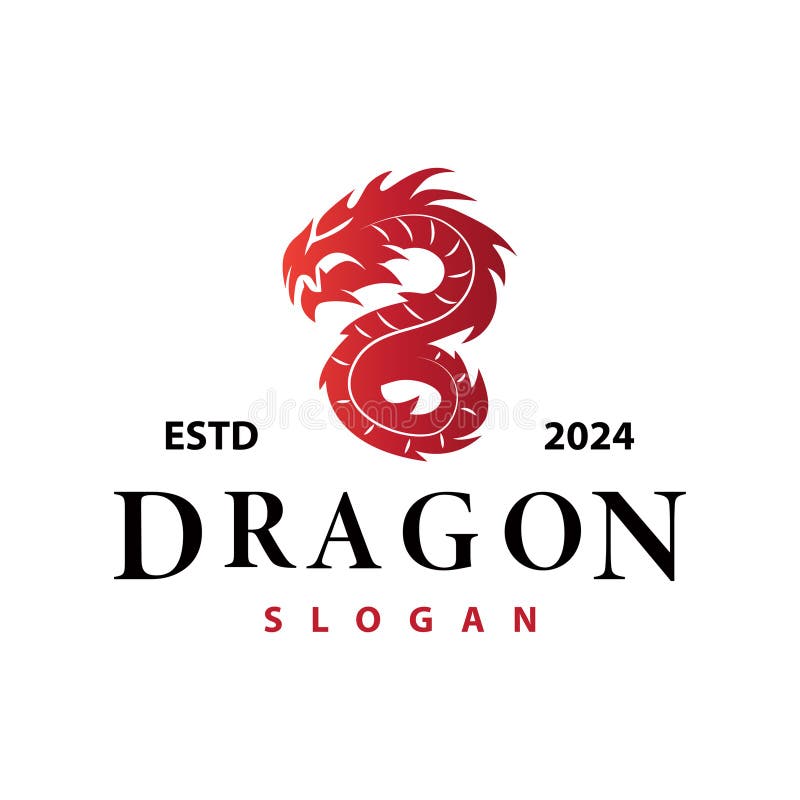 Dragon Logo Simple Design Animal Legend Dragon Silhouette Illustration ...