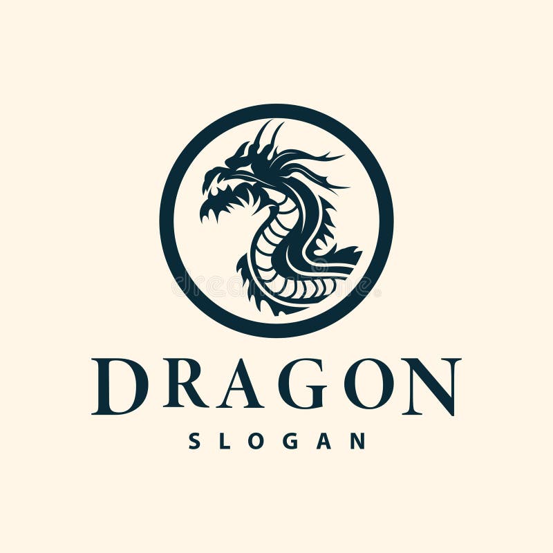 Dragon Logo Simple Design Animal Legend Dragon Silhouette Illustration ...