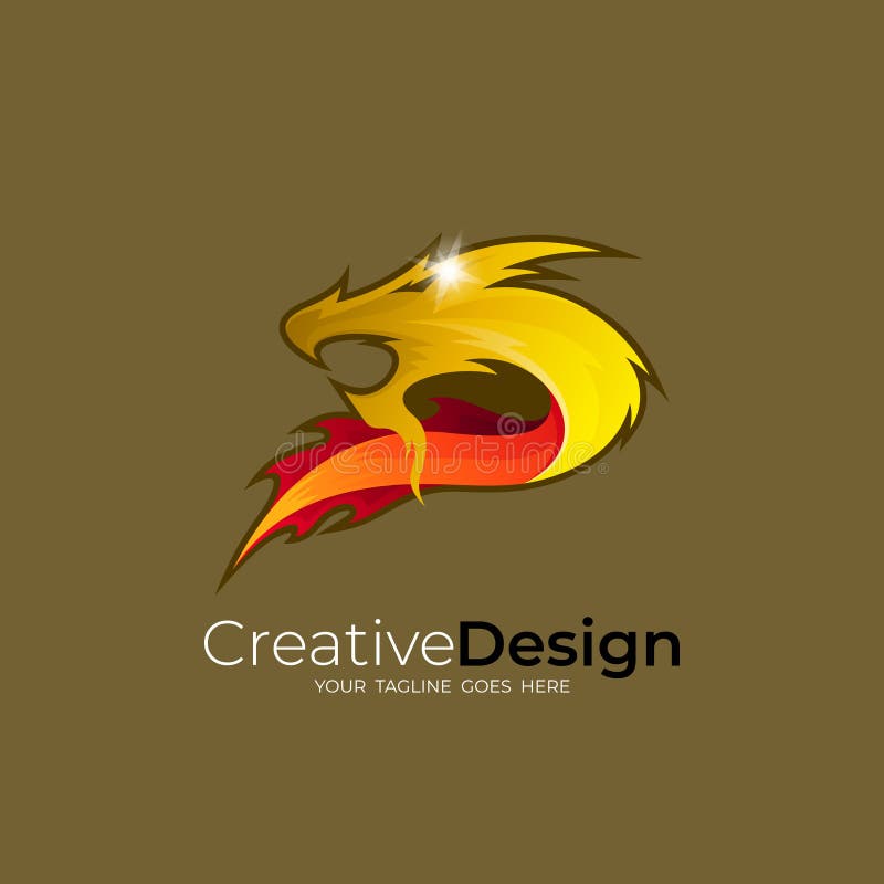 Dragon Logo with Simple Design E-sport, Vector Illustration Logos Stock ...