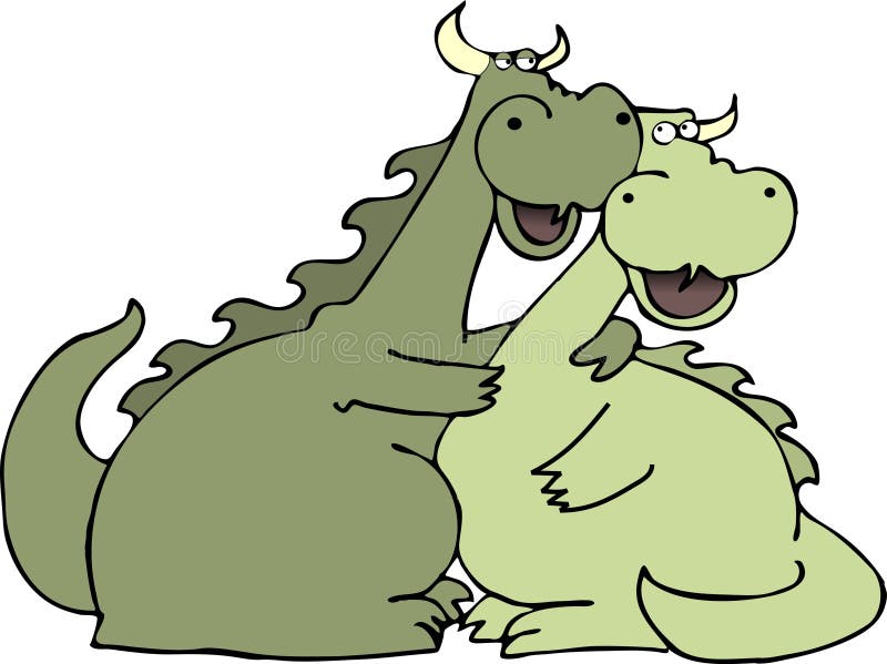 Dragon love stock illustration. Illustration of romantic - 1176756