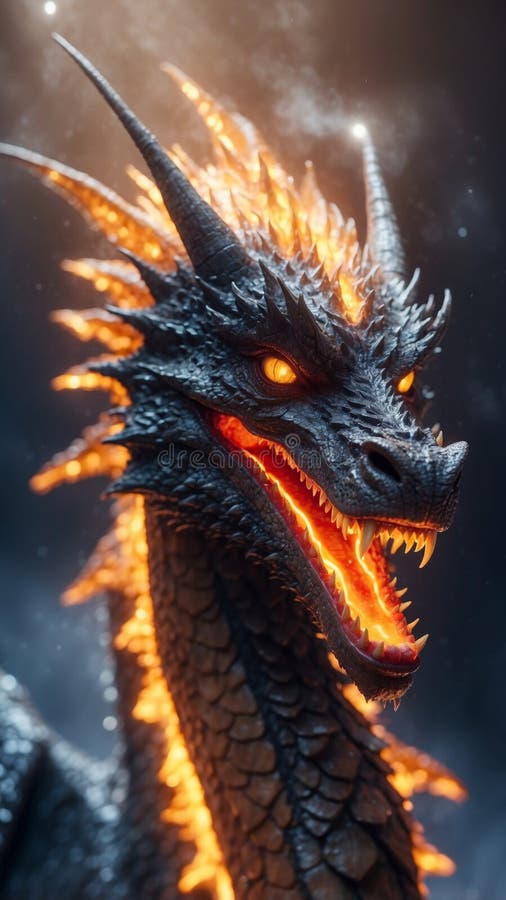 A Dragon Made of Ice and Lightning, Its Body Crackling with Energy ...