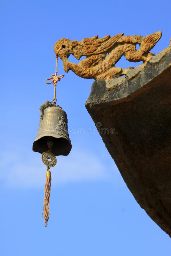 Dragon Modeling and Wind Chimes in the Eaves Stock Image - Image of ...