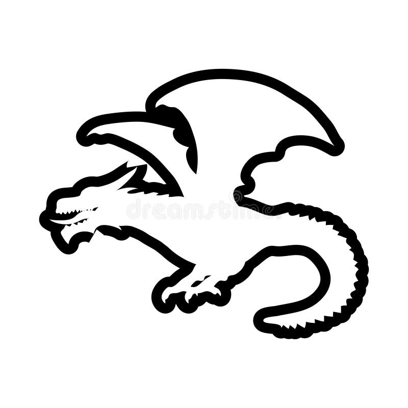 Dragon Outline Icon Silhouette Design Template Vector Stock Vector ...