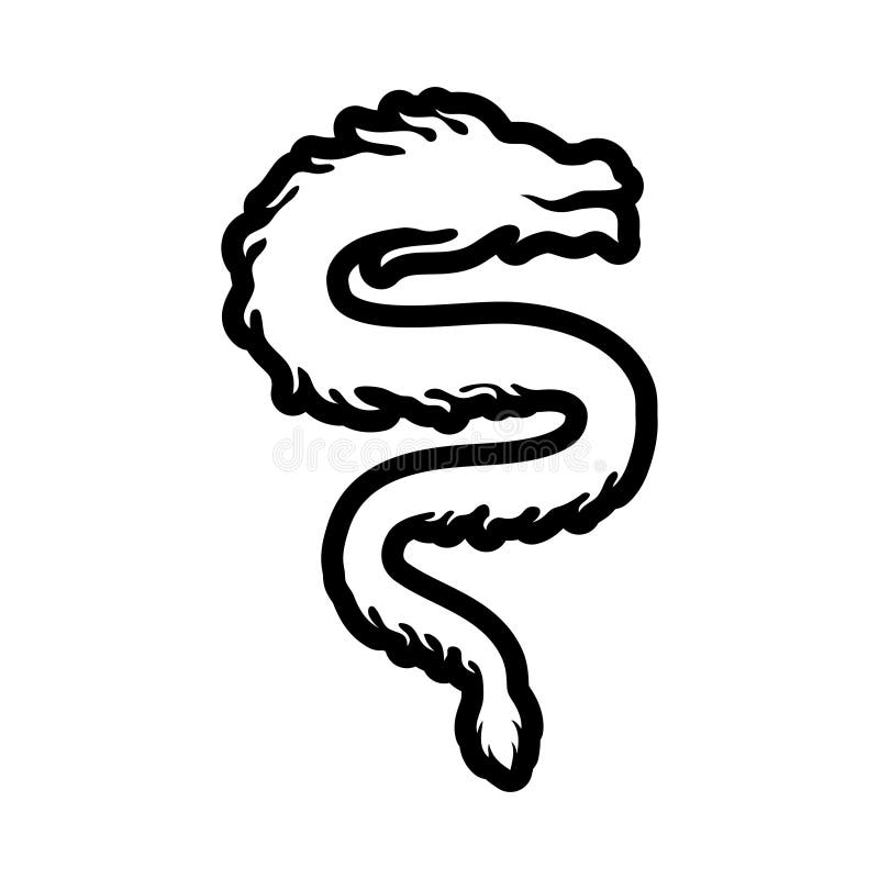 Dragon Outline Icon Silhouette Design Template Vector Stock Vector ...