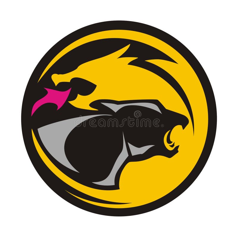 Panther Circle Logo Design Concept Template Stock Vector - Illustration ...