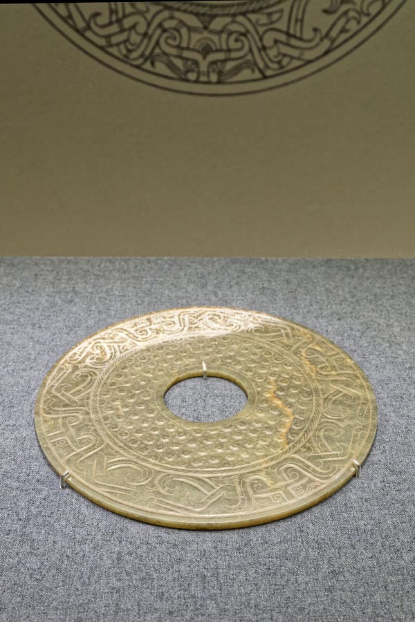 Dragon Pattern Green Jade Bi Disk Stock Photo - Image of feudal ...